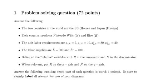1 problem solving question 72 points assume the