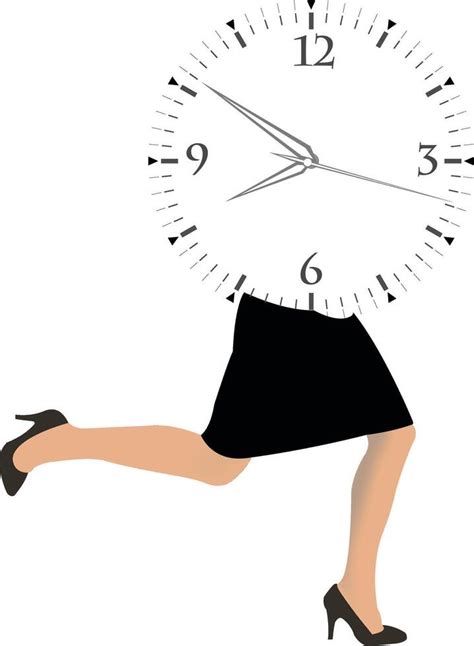 Clock With Female Body Running 55792143 Vector Art At Vecteezy