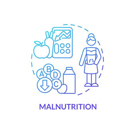 Malnutrition Blue Gradient Concept Icon Complex Nourishment Hungry