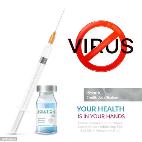 흰색 배경에 주사기와 유리 의료 병의료 테마에 그림 면역 건강을 위한 예방 접종 개념 벡터 일러스트레이션 0명에 대한 스톡 벡터