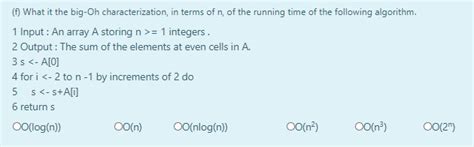 Solved A The Number Of Operations Executed By Algorithms A