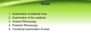 Examination Of Nose PPTX