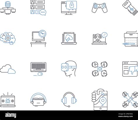 Information Technology Outline Icons Collection It Computing