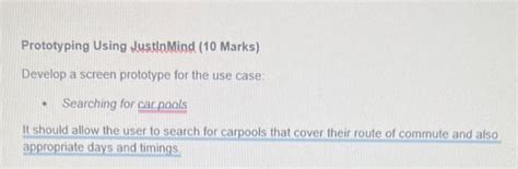 Solved Prototyping Using Justinmind 10 Marks Develop A