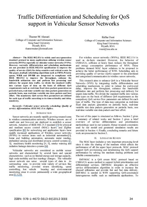 Pdf Traffic Differentiation And Scheduling For Qos Support In Vehicular Sensor Networks