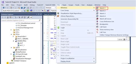 Optimizing TwinCAT Workspace Displaying Common Tools In TwinCAT S Main Toolbar
