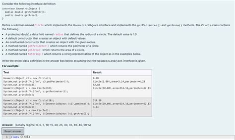 Solved Consider The Following Interface Definition Chegg