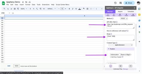 Connect Dropbox To Google Sheets API Integration