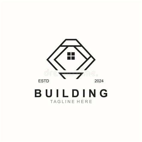 Building Logo Construction Modern Real Estate Symbol For Architecture House And Property Stock
