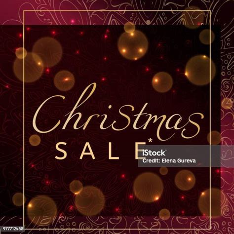 크리스마스 판매입니다 저장소에 대 한 광고 포스터입니다 Bokeh 그리고 어두운 빨간색 배경입니다 12월에 대한 스톡 벡터 아트 및 기타 이미지 Istock