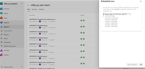 Scheduling Only A Script To Run Periodically On Azure Pipeline Stack