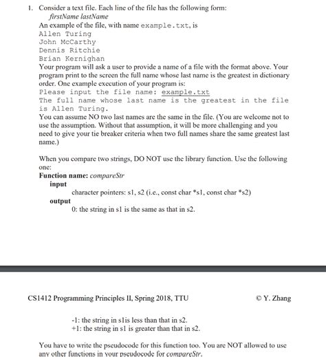 Solved 1 Consider A Text File Each Line Of The File Has