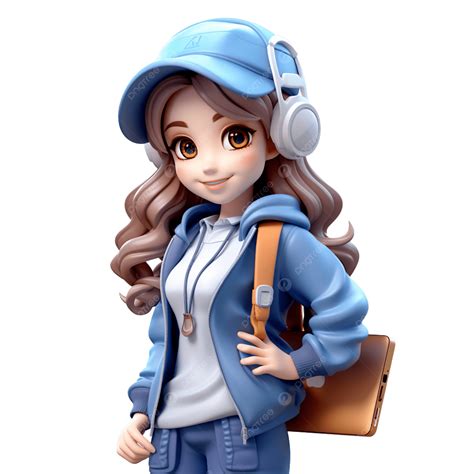 Clothing Model Smiling Beautiful Girl Cute Three Dimensional 3d Fashion Cartoon Pillow Smile