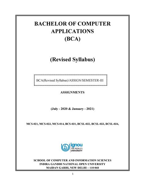 bca 3rd sem assignment 2020 21 bca revised syllabus assign semester