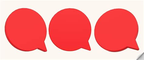 Premium Psd Psd 3d Circle Red Chat Icon Or Speech Bubble Icon With