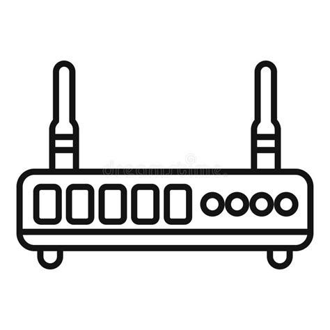 Black Router Providing Wireless Internet Access With Two Antennas Stock Illustration