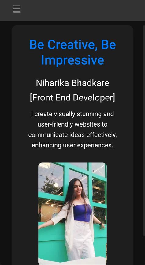 Portfolio Webdevelopment Creativejourney Tech Webdesign React Css Niharika Bhadkare