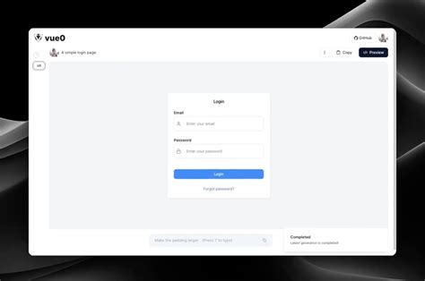 vue0 generate components with prompts made with vue js