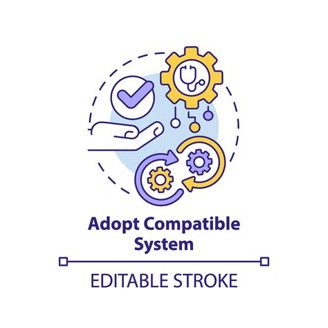 2d Editable Multicolor Icon Adopt Compatible Systems Concept Isolated Vector Health