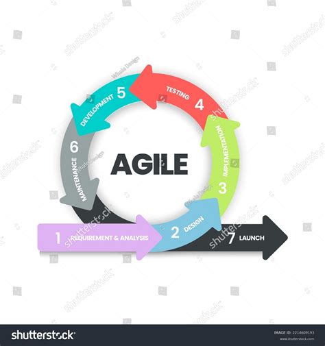 Agile Lifecycle Methodology Infographic Processes Create Stock Vector