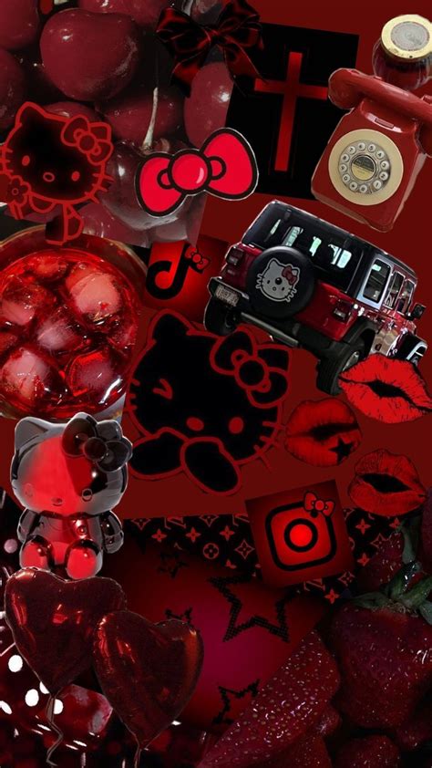 Dark Red Hello Kitty Pink Hello Kitty Wallpaper Iphone Hello Kitty