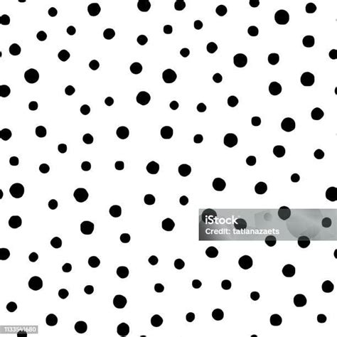 손으로 그리는 스타일에 폴카 도트 완벽 한 패턴입니다 벡터 자리 텍스처 흰색 배경에 고립 된 검은 점 그런 지 효과 가리키기에 대한 스톡 벡터 아트 및 기타 이미지 Istock