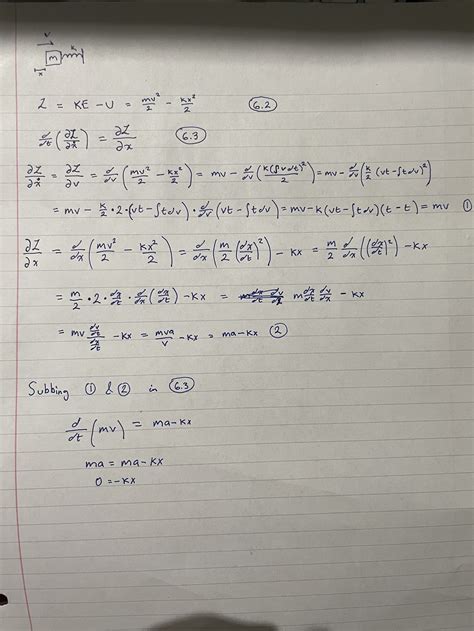 Homework And Exercises Need Help Understanding Lagrangian Applied To Mass On Spring Problem