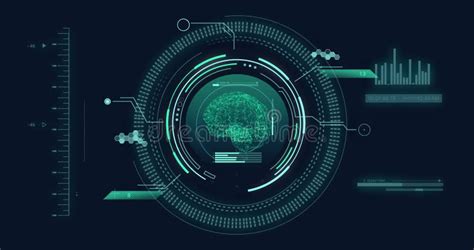 Animation Of Human Brain And Digital Data Processing Over Black Background Stock Footage Video