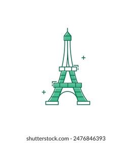 Iconic Eiffel Tower Vector Illustration Icon Stock Vector Royalty Free 2476846393 Shutterstock