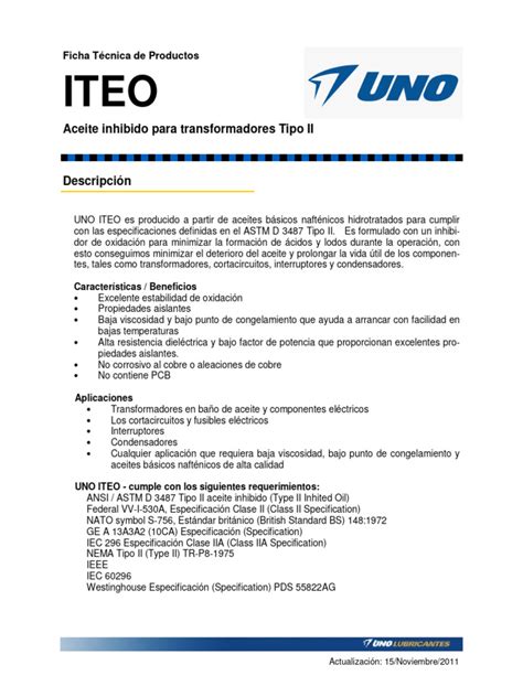 Uno Iteo Transformer And Electrical Oil Espanol Pdf Transformador Cobre