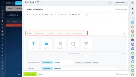 Additional Task Features