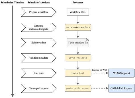 The Timeline Of The Workflow Submission Process Using Yevis Cli The