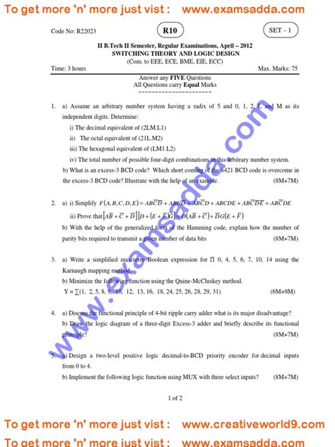 ii b tech ii semester regular examinations april 2012 switching