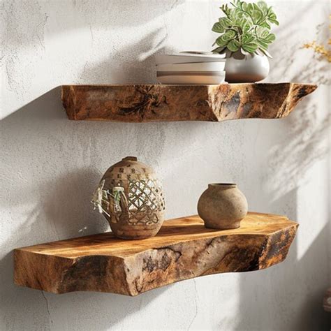 Live Edge Floating Shelf Floating Wall Shelf Live Edge Floating Shelf Wooden Bookshelf Long