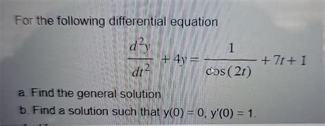 Solved I Need Help Solving This Differential Equation Chegg