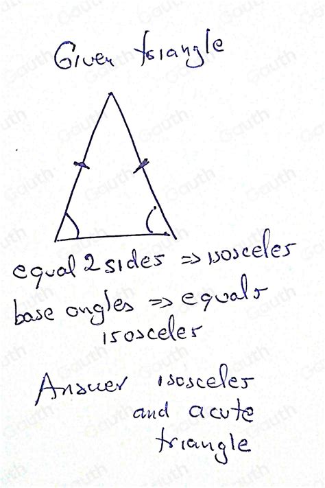 Solved Classify The Triangle By Its Angles And Sides Equiangular Equilateral Math