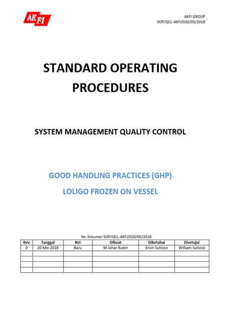 Standard Operating System Kapal Cumi Pdf