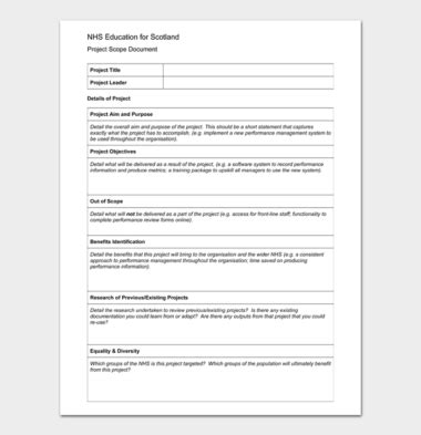 Project Scope Templates And Examples Free Download Word PDF