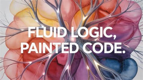Abstract Neural Network Illustration With Vibrant Watercolor Background And Text Fluid Logic