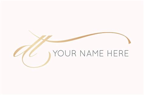 Dt 모노그램 로고 소문자 D 문자 T 장식 서명 문자 황금 서예 알파벳 이니셜 0명에 대한 스톡 벡터 아트 및 기타 이미지 0명 개념 결혼식 Istock