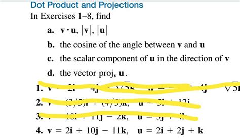 Solved Dot Product And Projections In Exercises 1 8 Find B
