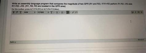 Solved Write An Assembly Language Program That Compares The