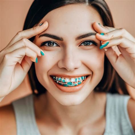 Premium Ai Image Beautiful Young Woman With Teeth Braces