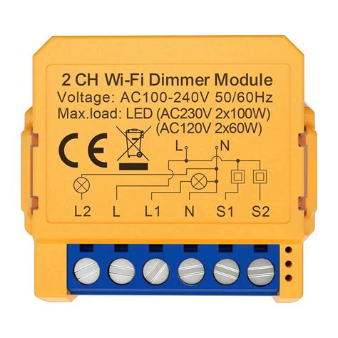 Tuya Wifi Smart Dimmer Switch Module 2ch Control Led Lights Dimmable