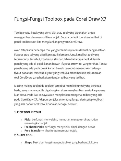 Fungsi Toolbox Pada Coreldraw Pdf