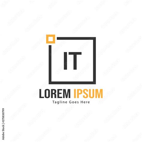 Initial It Logo Template With Modern Frame Minimalist It Letter Logo