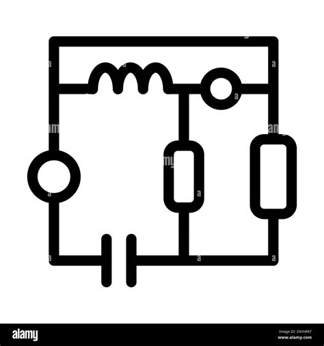 Electronic Circuit Thick Line Icon Stock Photo Alamy