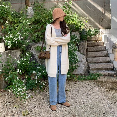 소매 벌룬 베이직 오픈 니트 롱 가디건