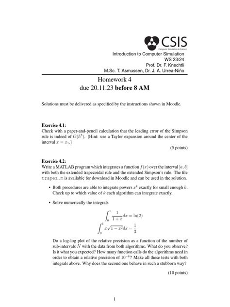 Sheet 4 Pdf Integral Algorithms