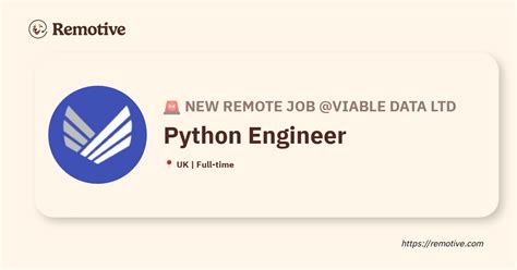 Hiring Python Engineer Viable Data Ltd